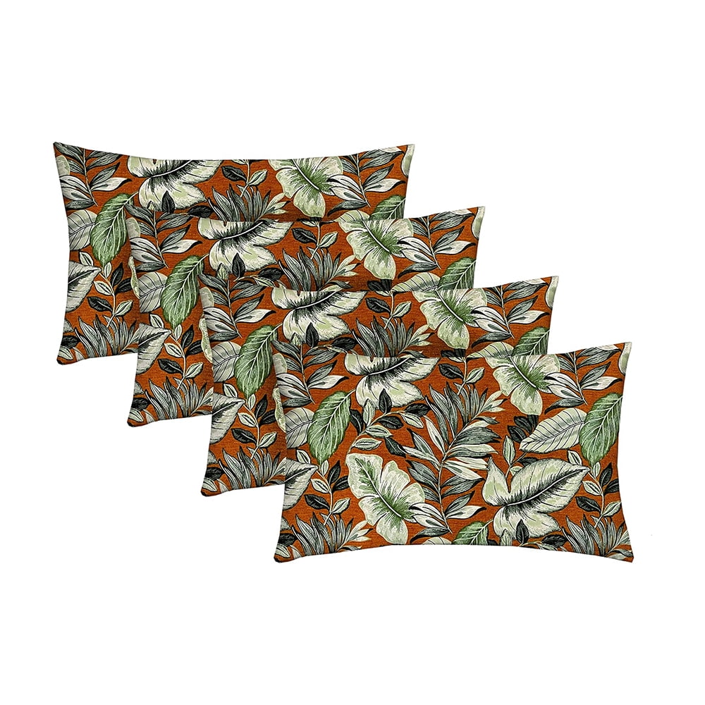 Set of 4 Indoor Outdoor Pillow, Rectangle Decorative Patio Lumbar Toss ...