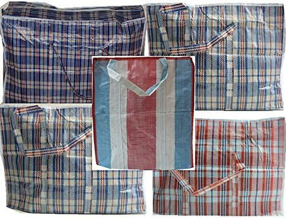 Set of 4 Jumbo Super Extra Wide Checkered Laundry Storage Shopping ...