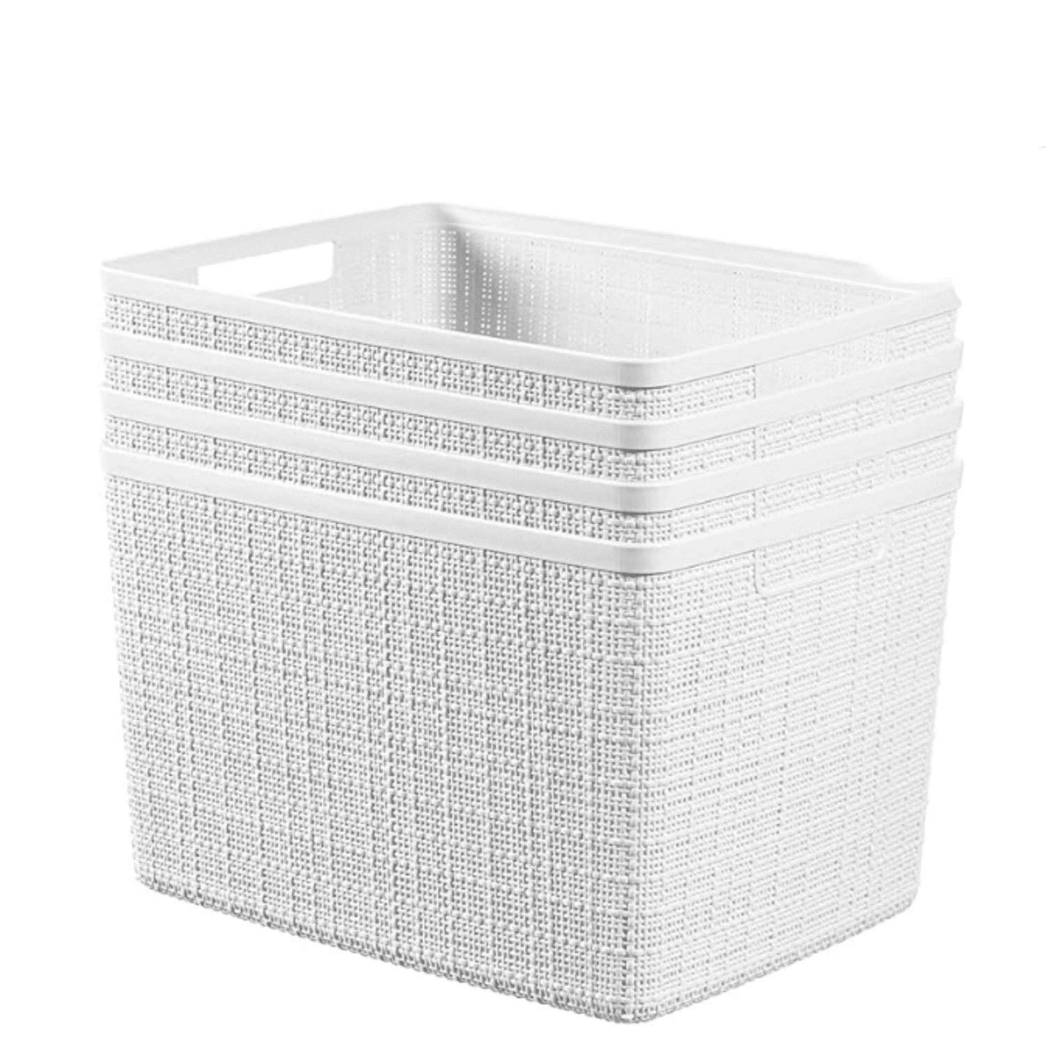 Set of 4 Jute Large ative Plastic Organization an Storage Baskets ...