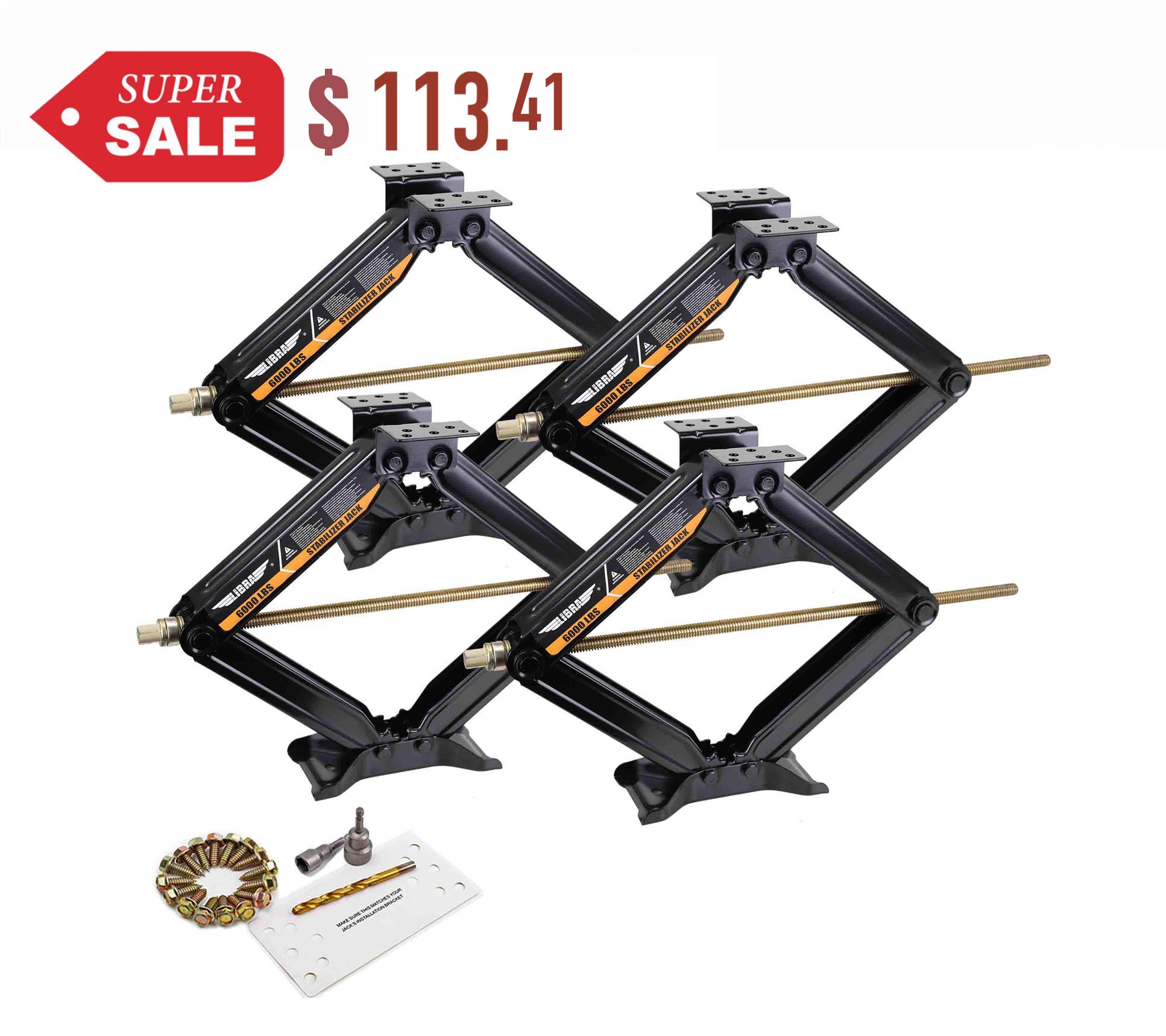 Bulldog 4,000 lb. Capacity Powered A-Frame 22" Total Travel RV Trailer ...