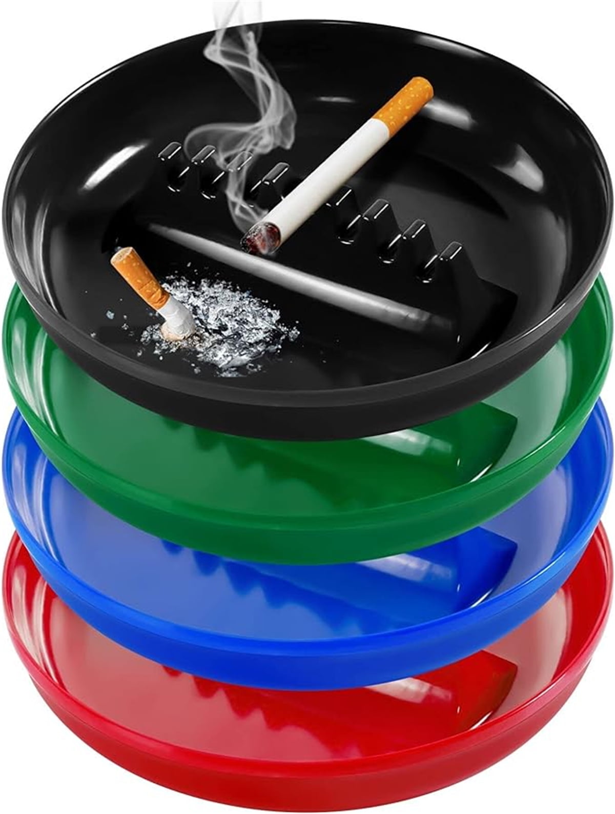 Set of 4 Large Ashtrays in 4 Assorted Fun Colors,7 In Ash Tray For ...