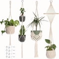 Set of 4 Macrame Plant Hangers, Boho Hanging Planters for Indoor ...