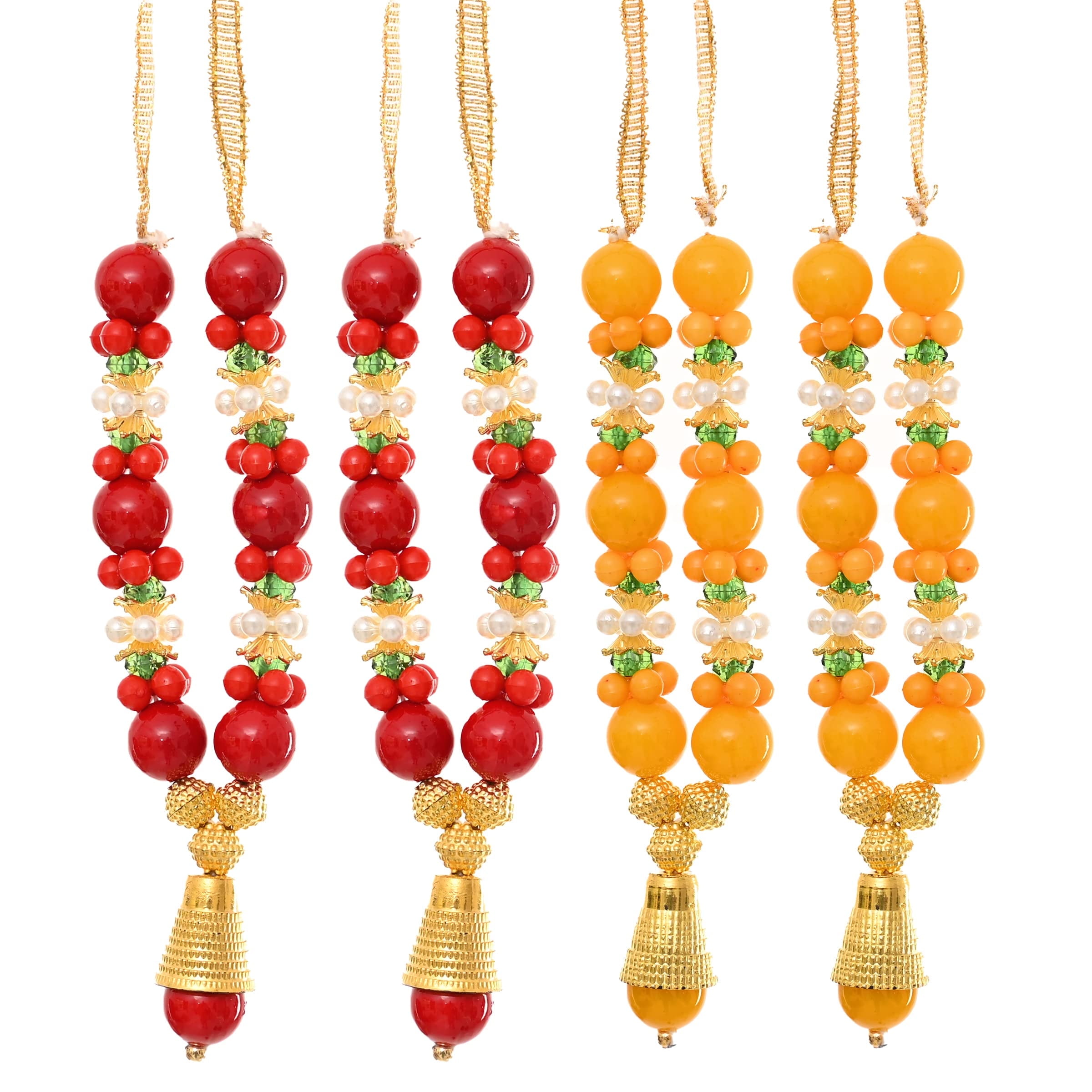 Set of 4 Mala Moti Beads for Idol-Mala Set for Laxmi Ganesh Devi Maa ...