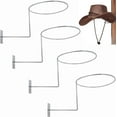 Set of 4 Metal Hat Holder, Wall Mounted Rack for Baseball Cap or Cowboy ...