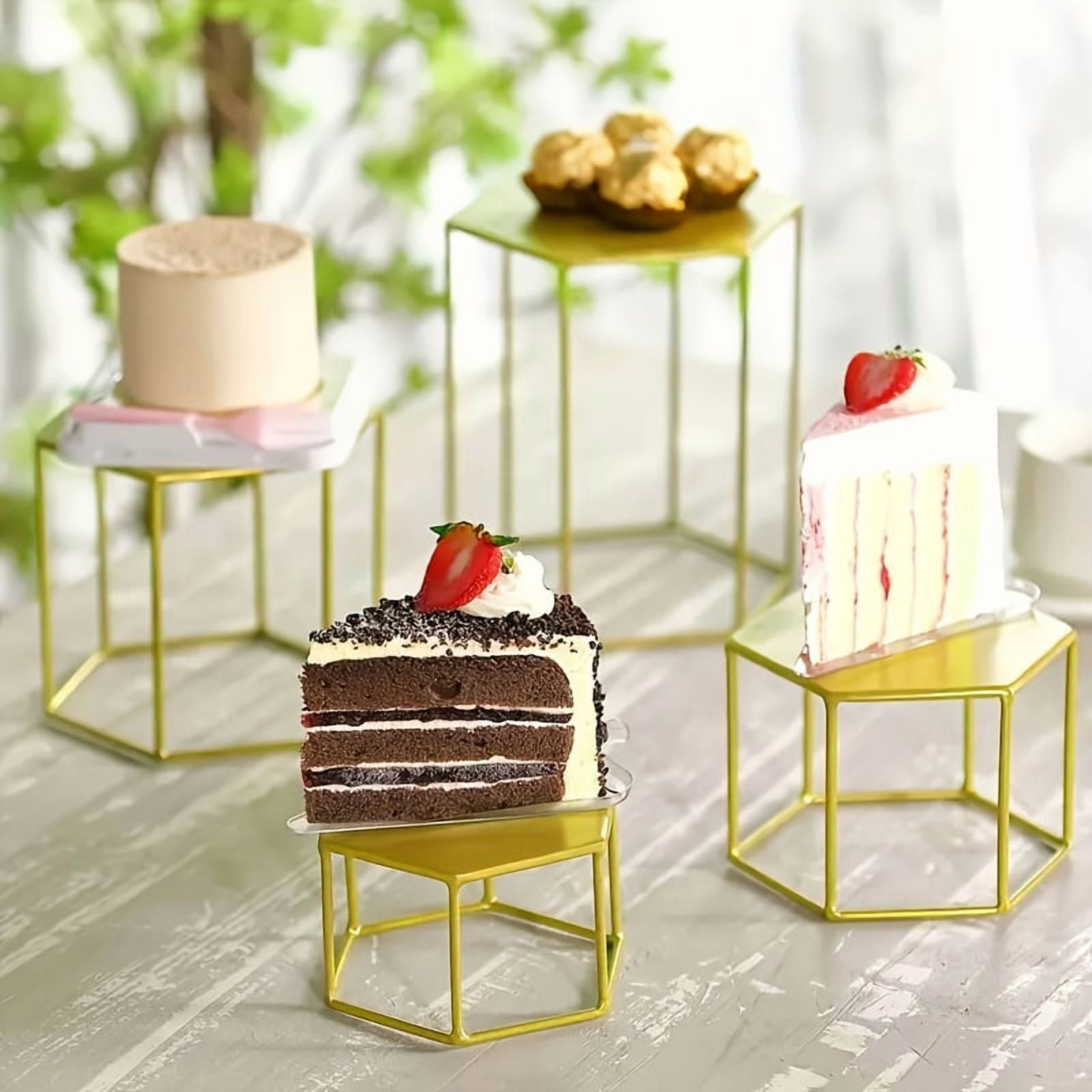 Set of 4 Metal Hexagonal Nesting Cake Stands - Simple Modern Buffet ...