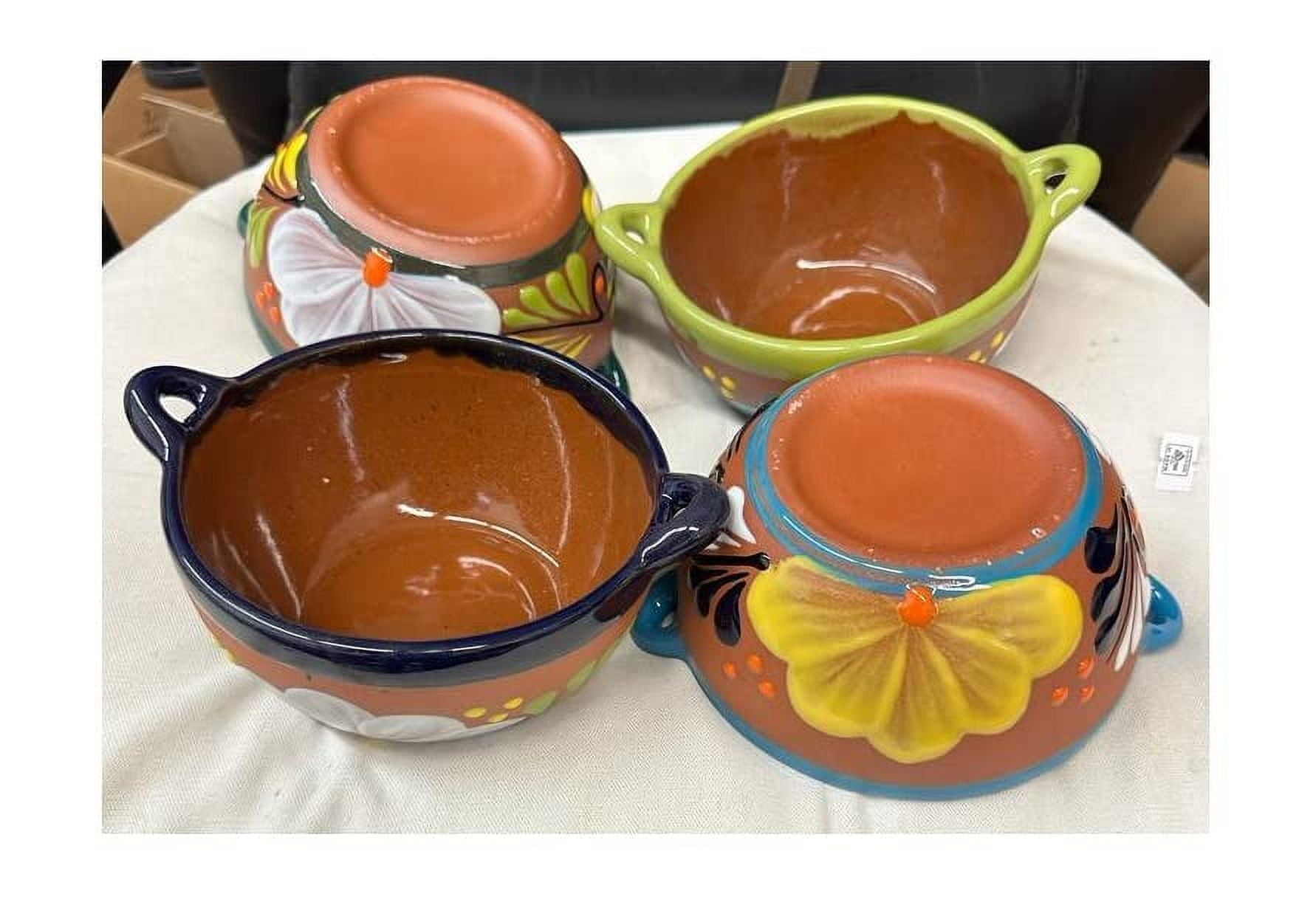 Set of 4 Mexican Salsera Cazuela Salsero de Barro Cereal Bowls Salsa ...