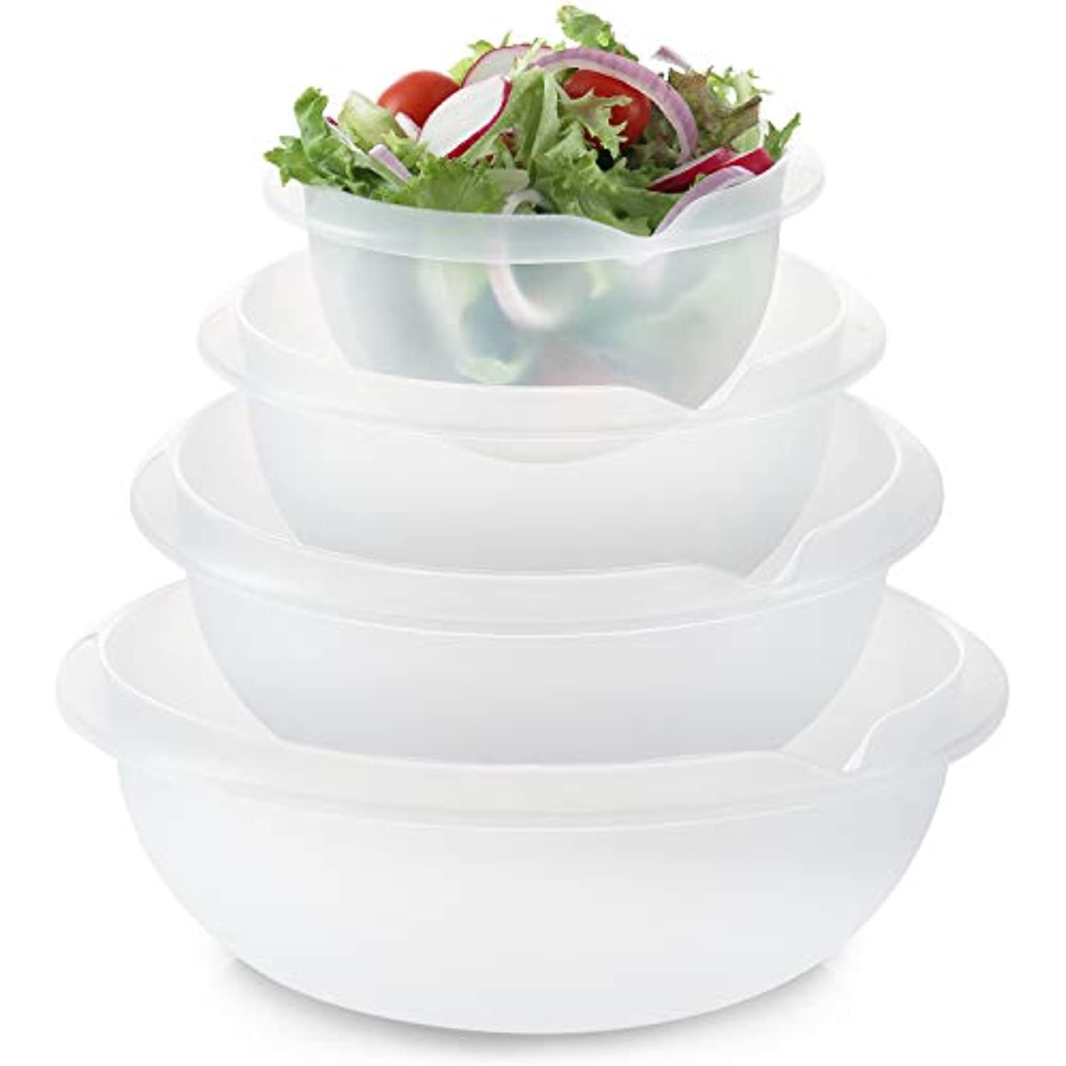 4-Pack Large to Small, Stackable, Natural Mixing Bowls - Dishwasher ...