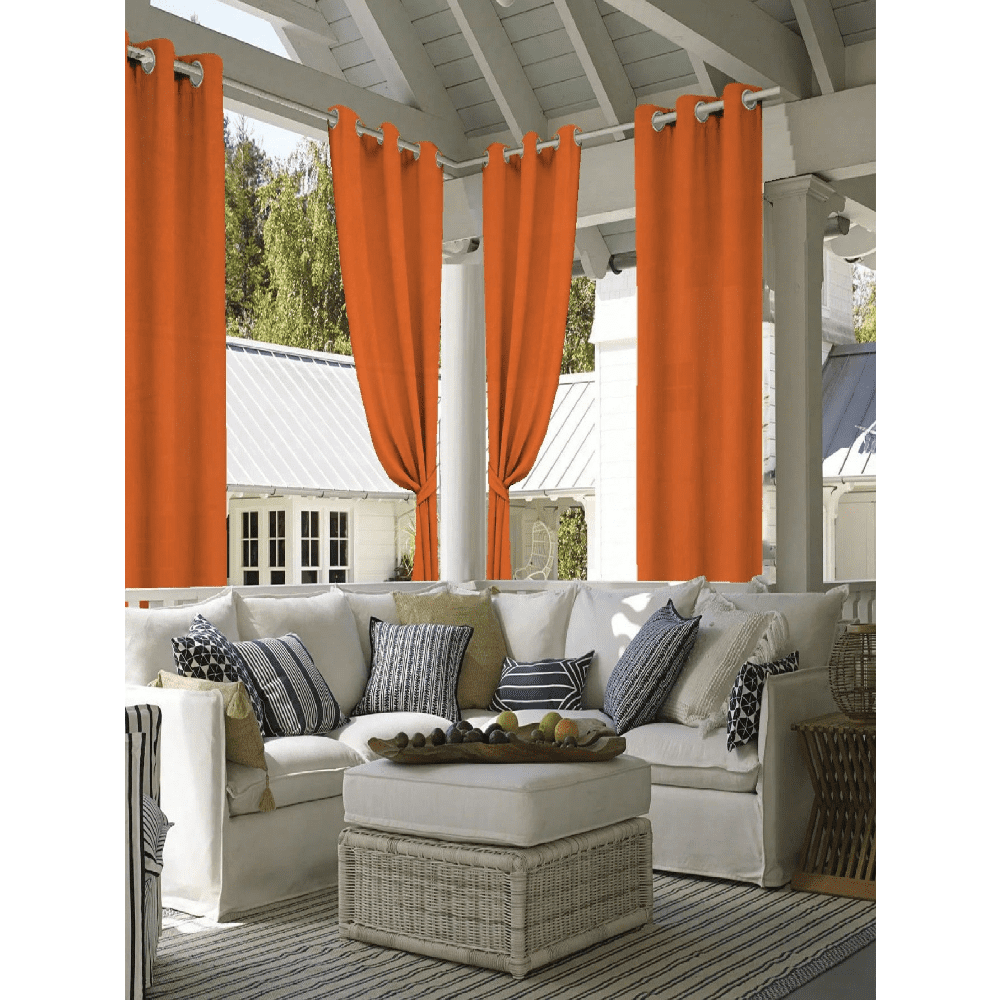 Set Of 4 Outdoor Curtains, For Patio, Wind Resistant, UV And Fade ...