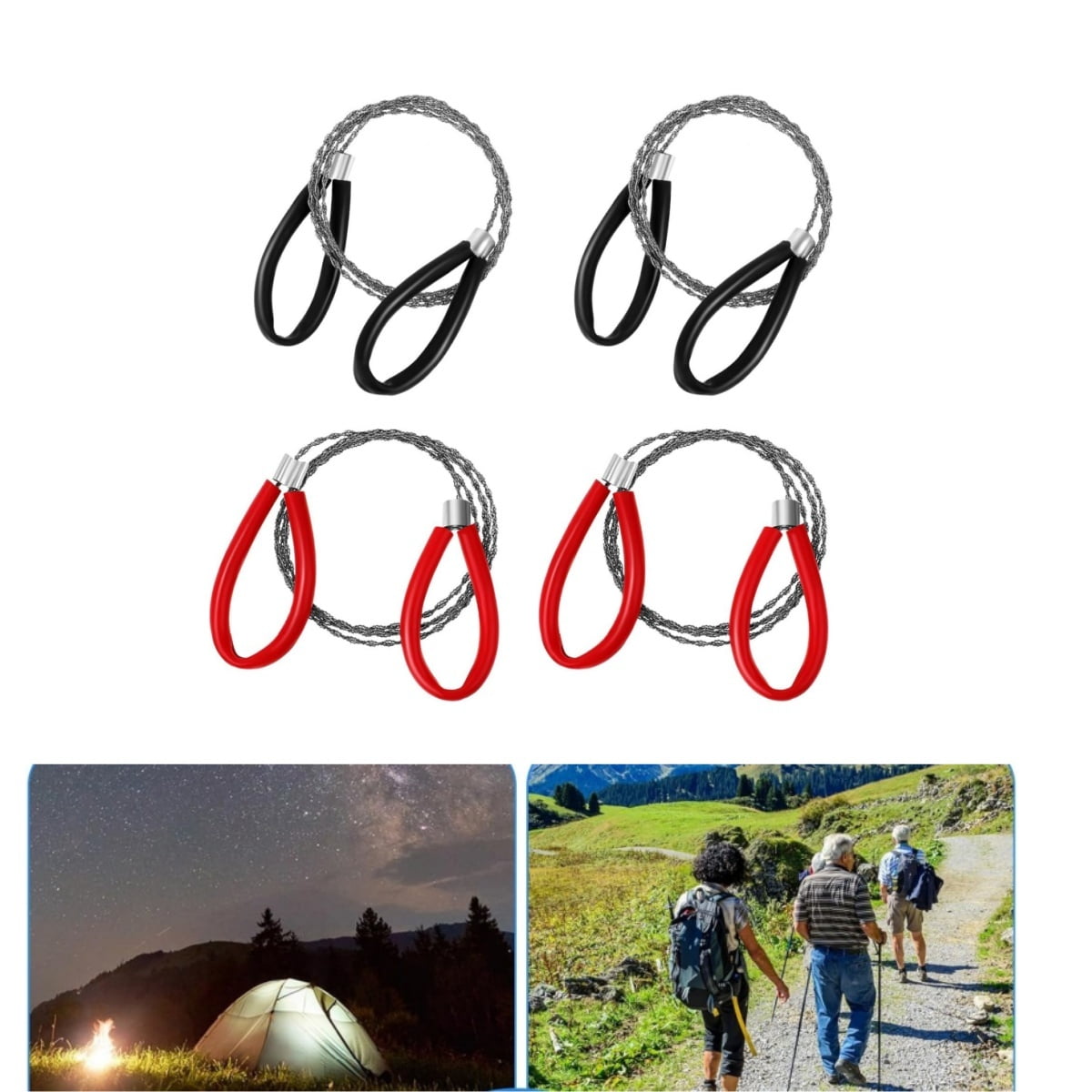 Set of 4 Outdoor String Wire Saw,Emergency Survival Stainless Steel ...