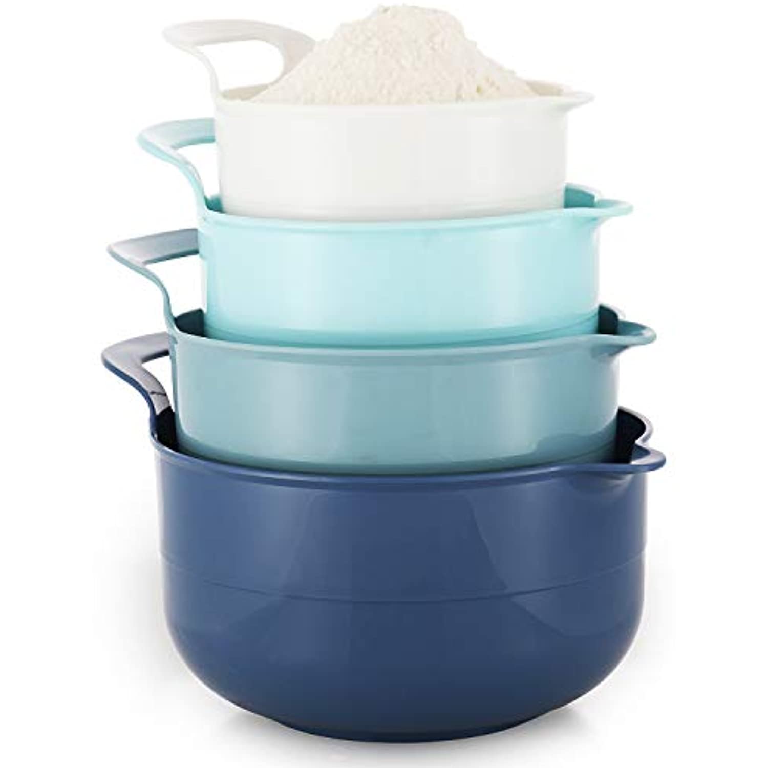 Set of 4 - Plastic Mixing Bowls - Mixing Bowl Set for Prep - Nesting ...