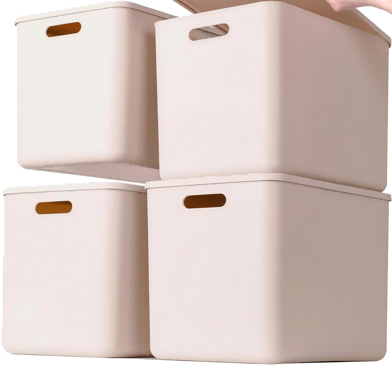 Set Of 4 Plastic Storage Baskets Bins Boxes,Versatile Kitchen Pantry ...
