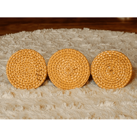 Handcrafted Rattan Coasters for Stylish Home Decor & Table Protection