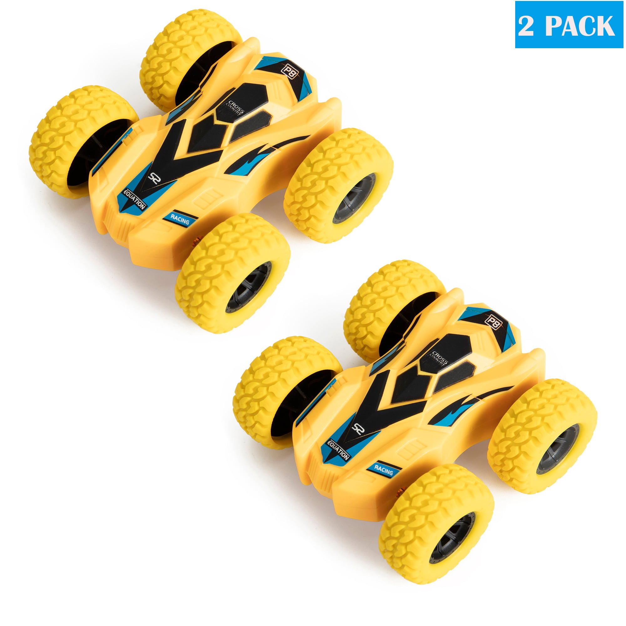 Set of 4 Pull Back Inertia Off-Road Car Toys Friction Powered-Double ...