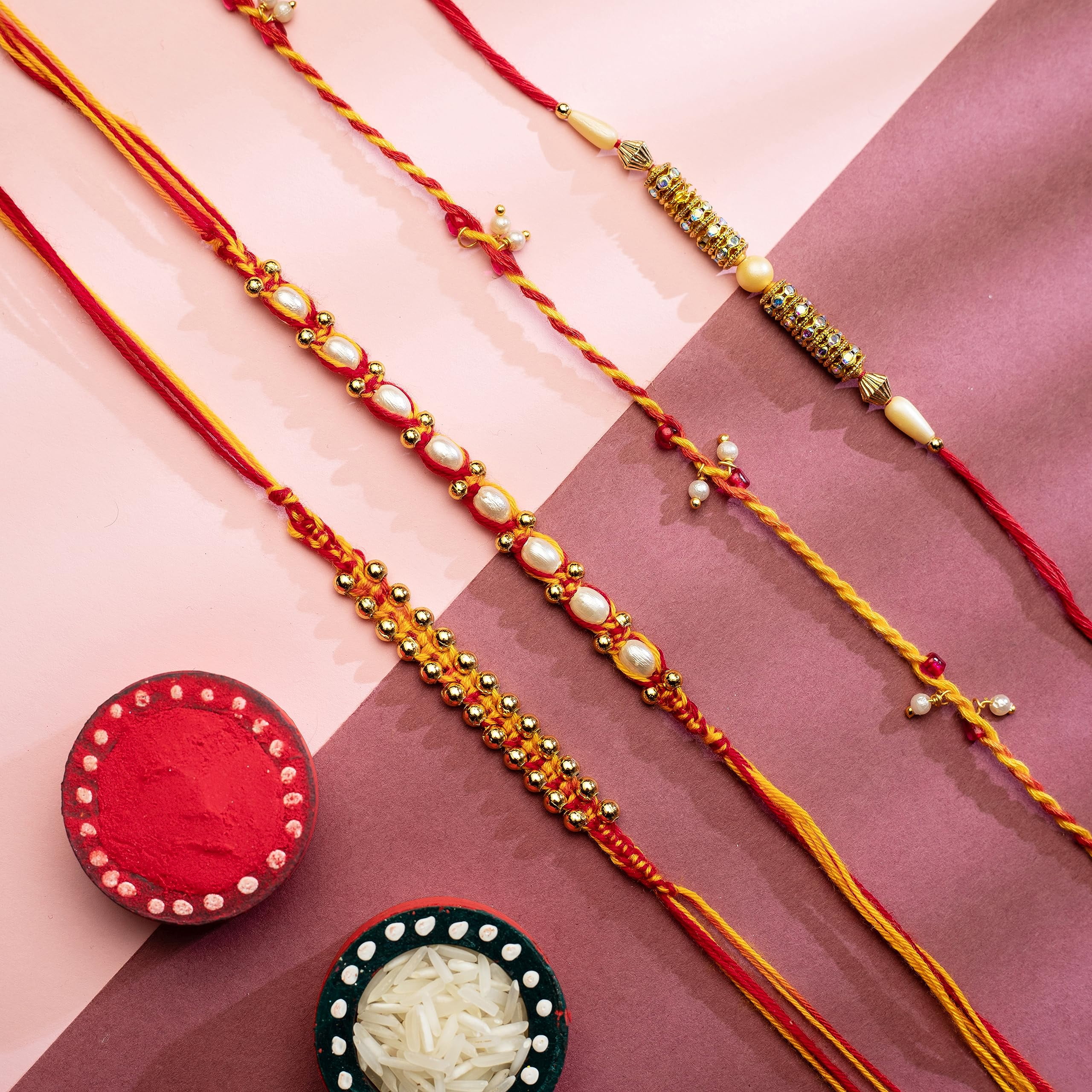 Set of 4 Rakhi for Brother Rakhi Thread for Bhai Bhabhi Bhaiya and ...