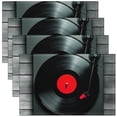 Set of 4 Retro Vinyl Record Wipeable Place Mats,CD Musical Pattern ...