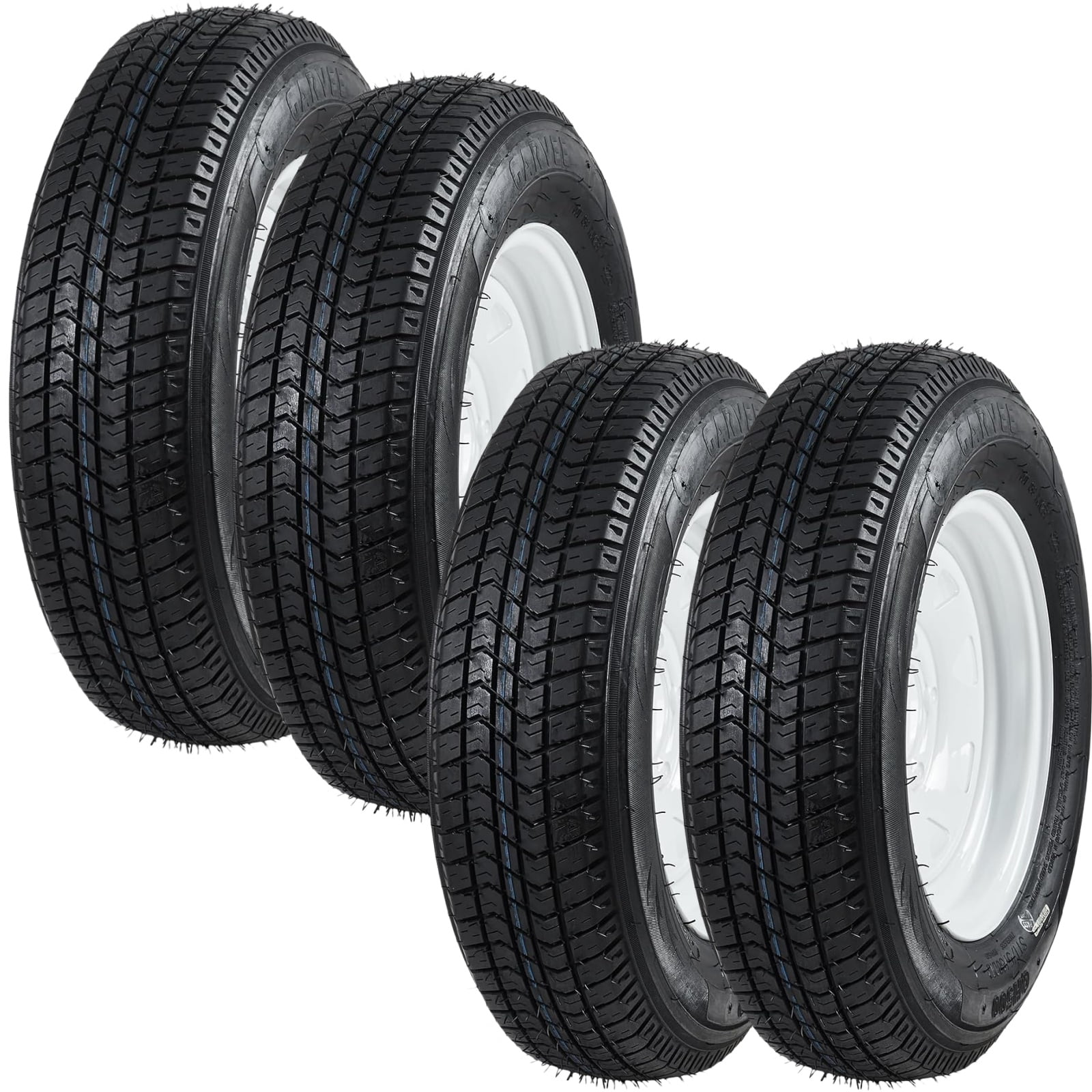 Set of 4 ST205/75D15 Trailer Tire and Wheel Assembly, Heavy-Duty Load ...