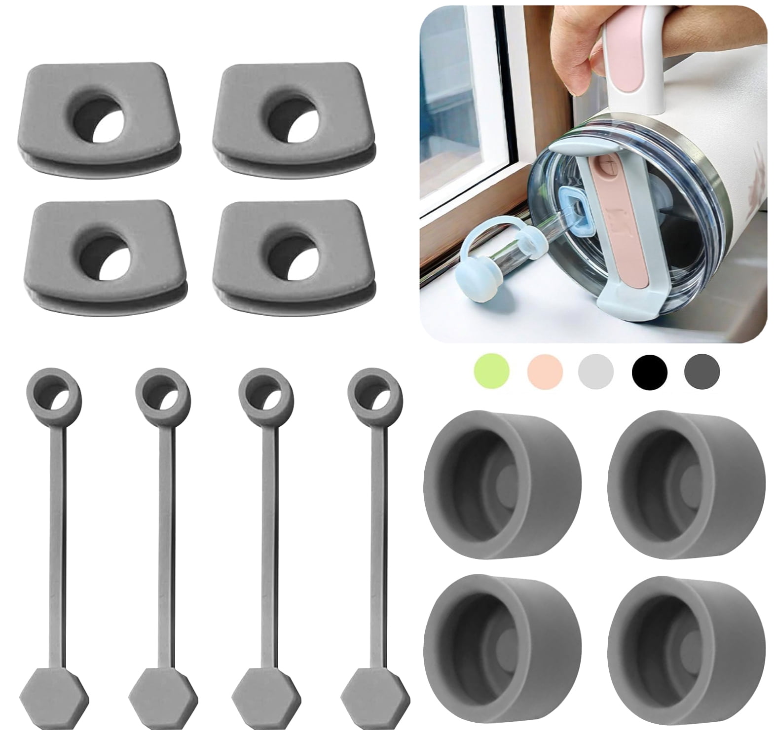 Set of 4 Silicone Spill Proof Stopper Set,Compatible Stanley Cup 1.0 &2 ...