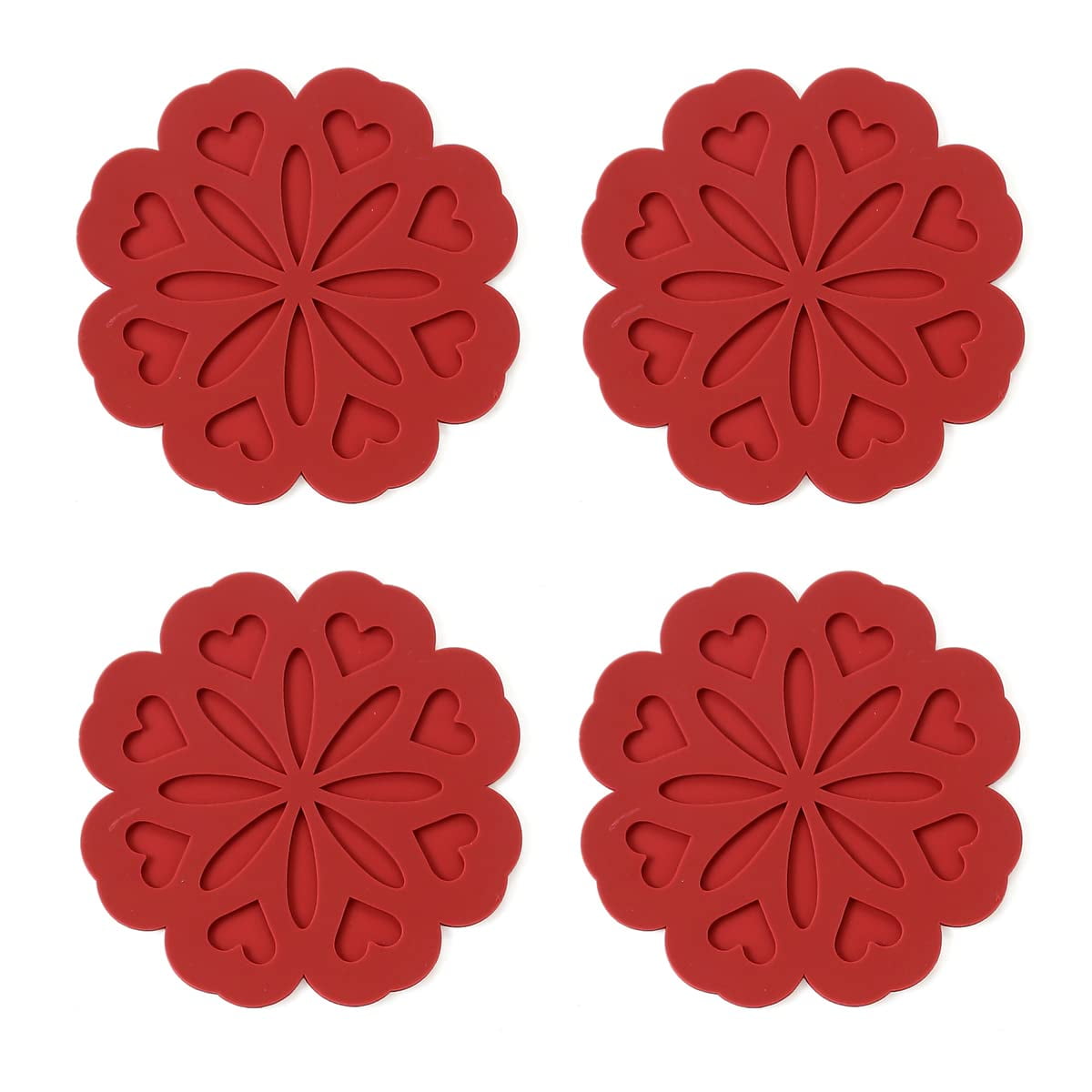 Set 4 Silicone Trivet Mat - Table & Countertop Hot Pads - Non-Slip ...