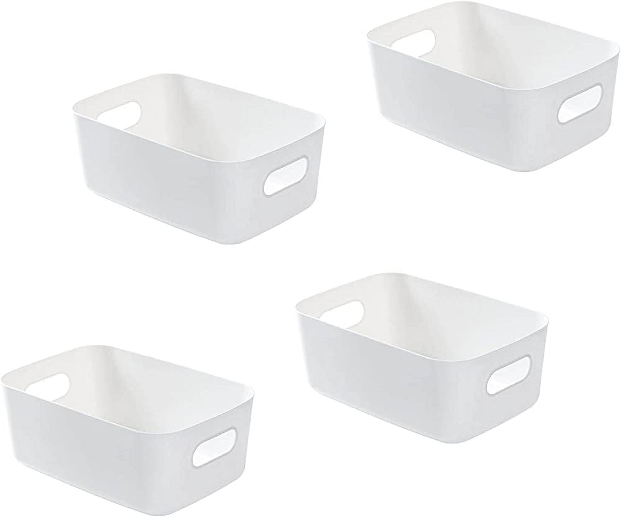 Set of 4 Small Plastic Storage Baskets, Office Home and Kitchen Tidy ...
