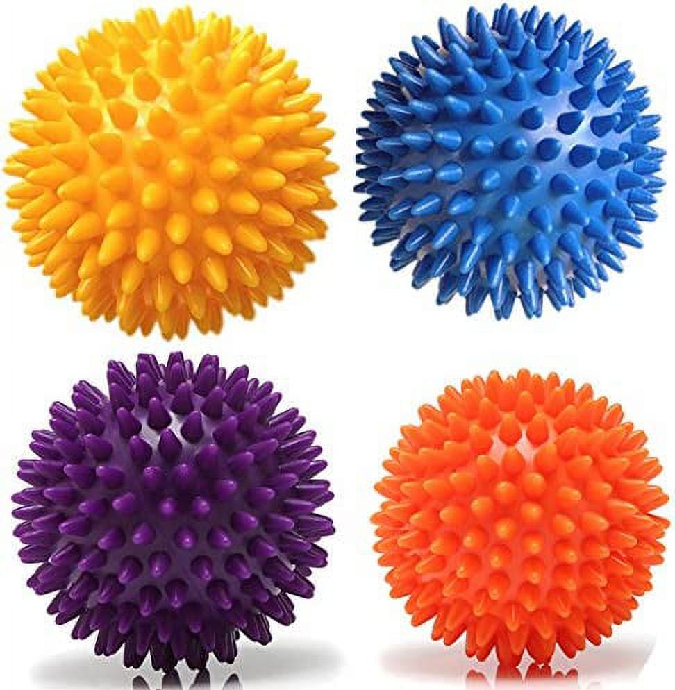 Set of 4 Spiky Deep Tissue Massage Hard Ball - Plantar Fasciitis Broken ...