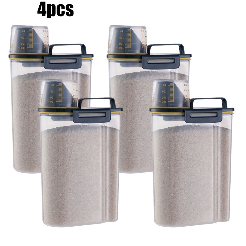 Set Of 4 Storage Containers, 2.5L/84.5OZ With Lid For Home Use, Insect ...