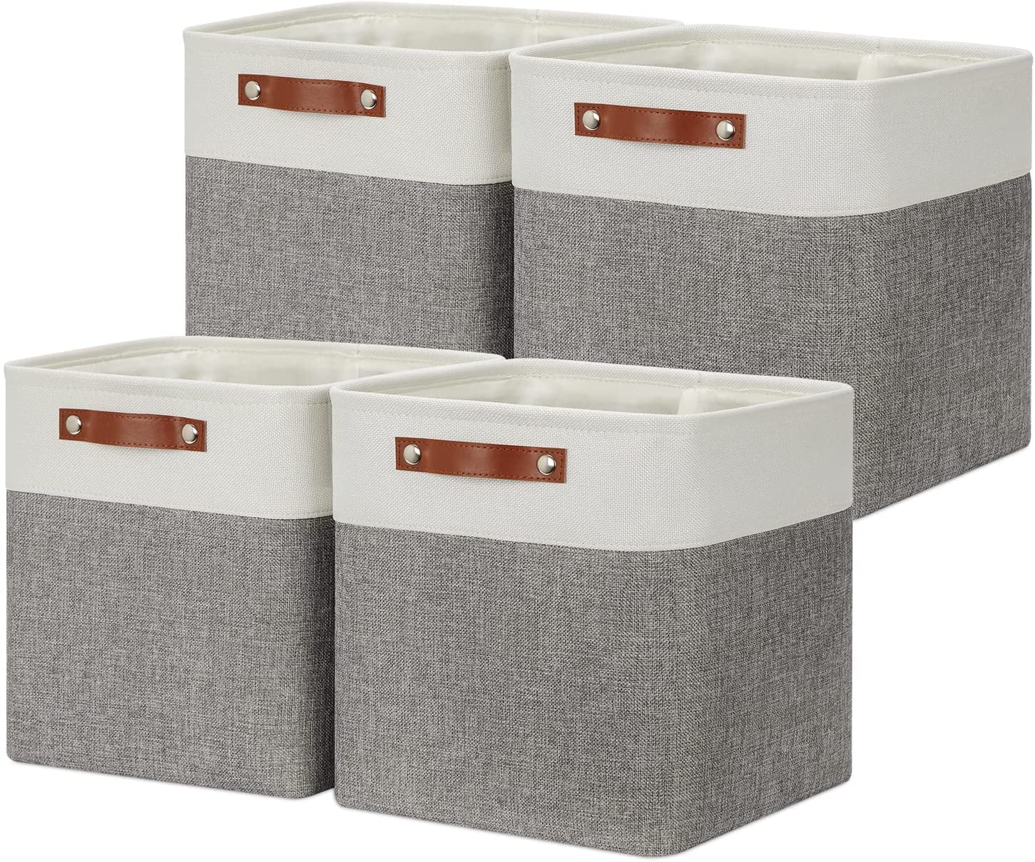 [Set of 4 Storage Cubes Baskets for Organizing, 12 x 12 x 12 inch Cube ...