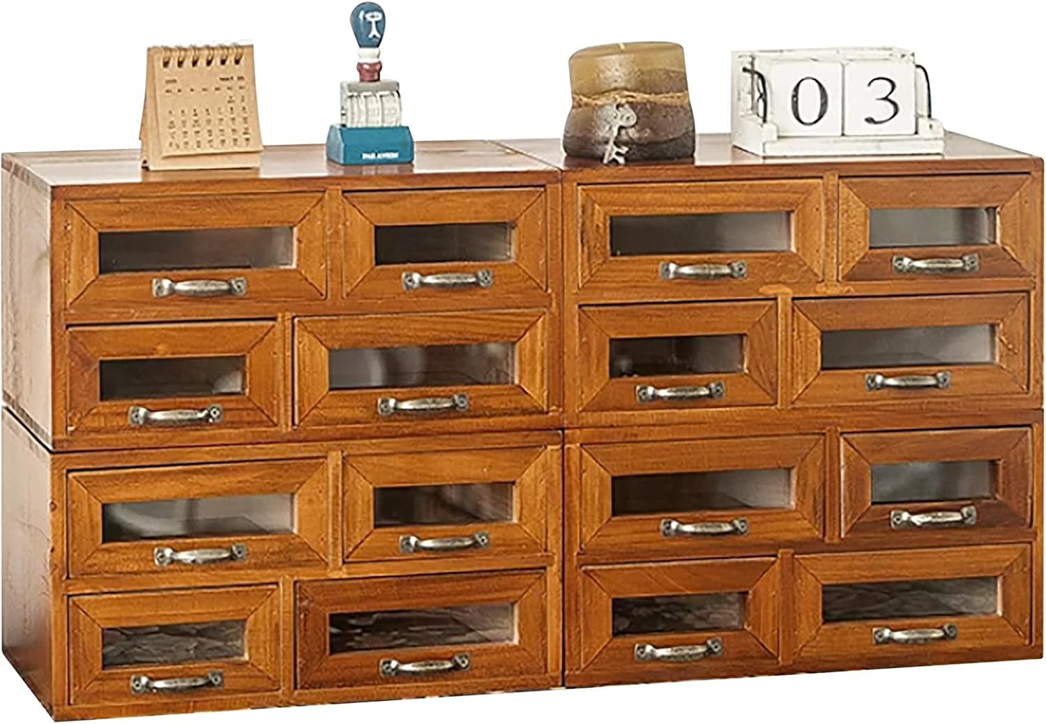 Set of 4 Store and Display Wooden Desktop Organizing Cabinets ...