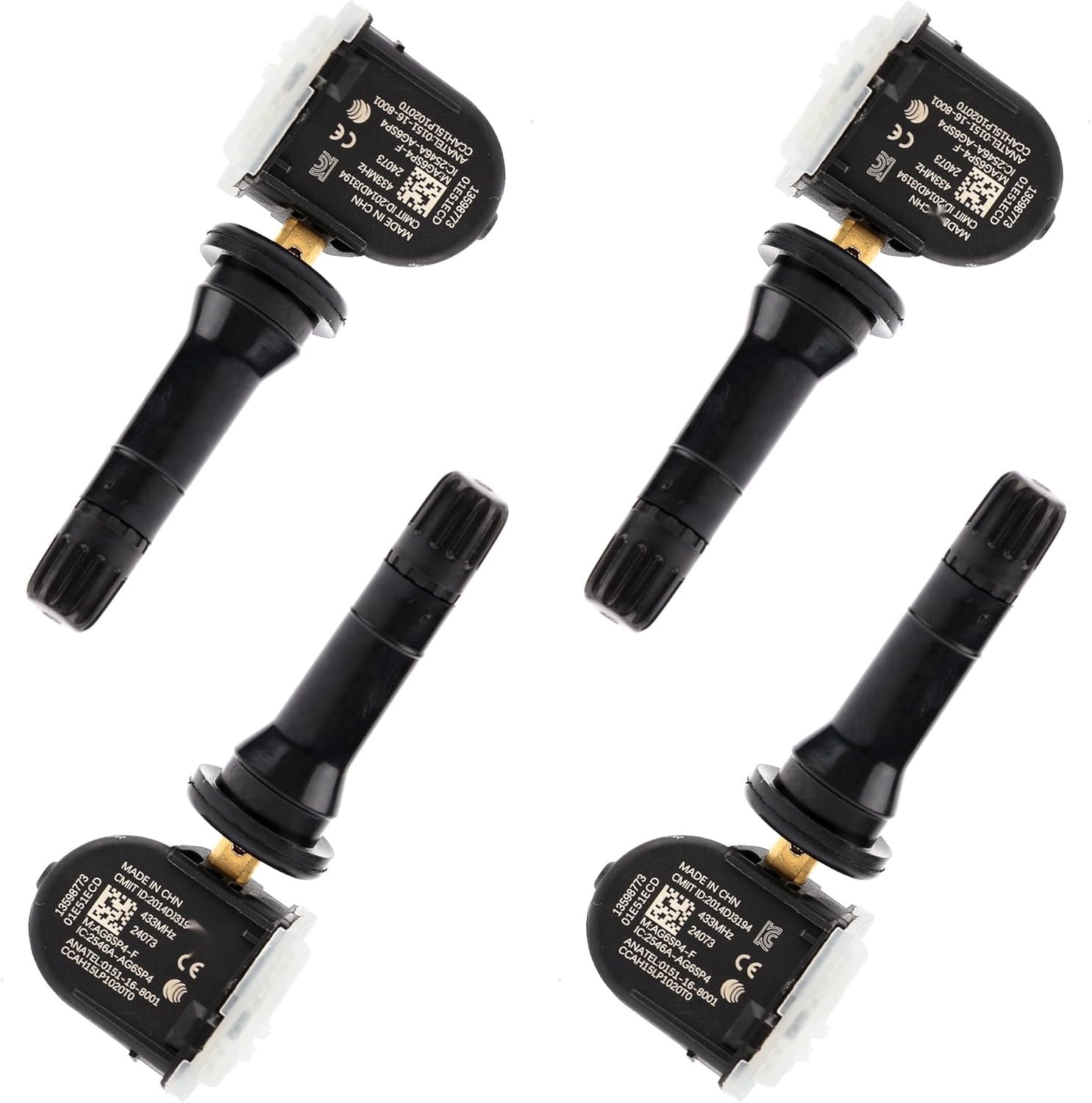 Set of 4 TPMS Tire Pressure Sensors GM TPMS Sensors 433MHz Compatible ...