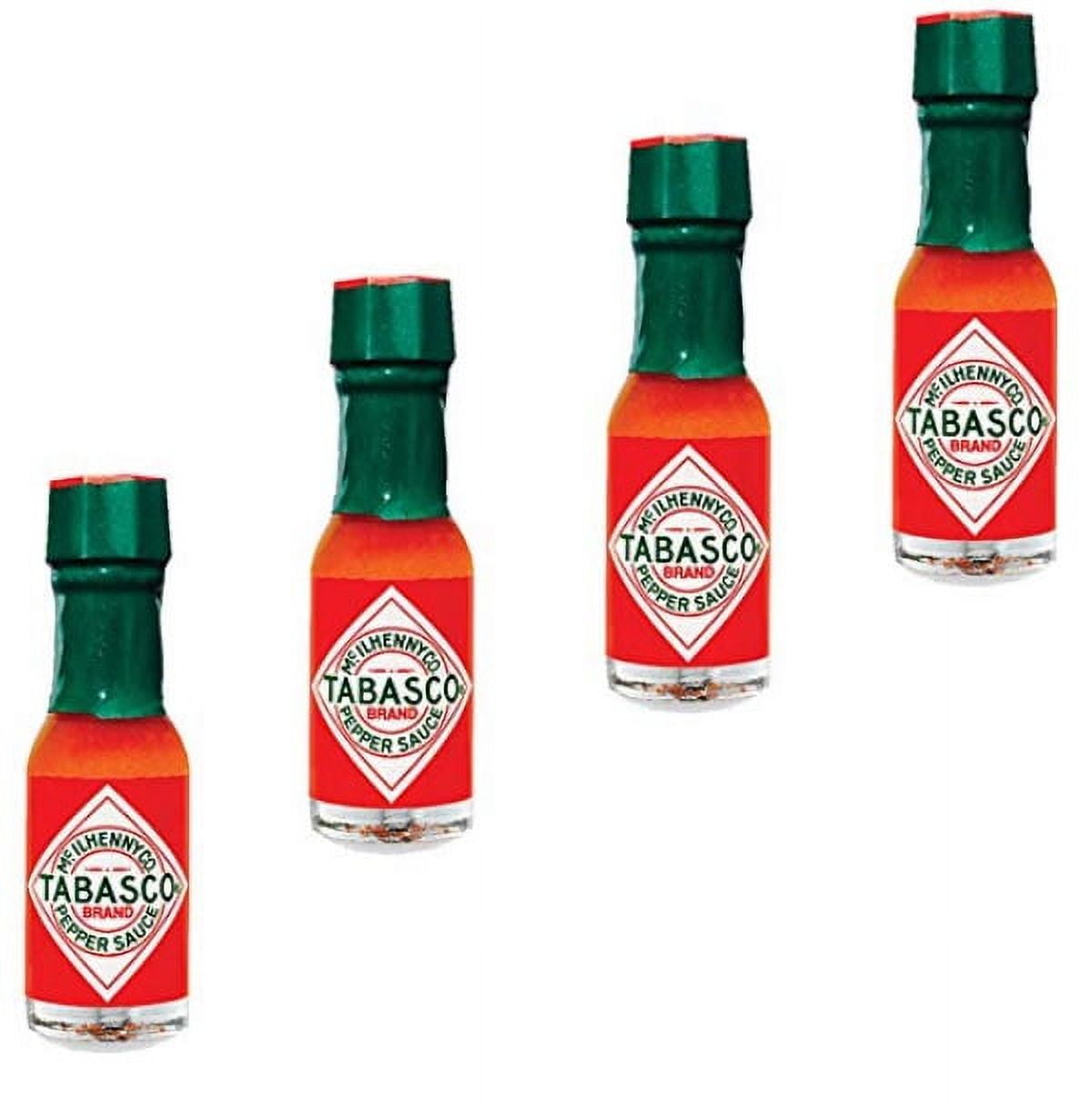 Set of 4 Tabasco Sauce Mini Travel Bottles - 1/8 ounce. Pocket, purse ...