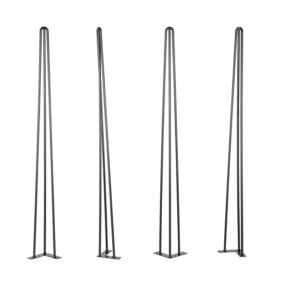 Set of 4 Table Pin Legs, High Quality Steel Hairpin Legs with 3 Strong ...