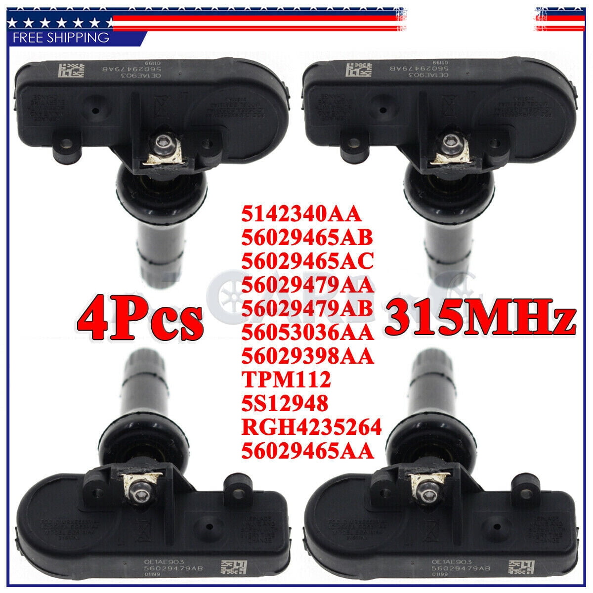 Jeep Dodge Chrysler Wrangler Monitoring System Replace Pack: Set (4 ...