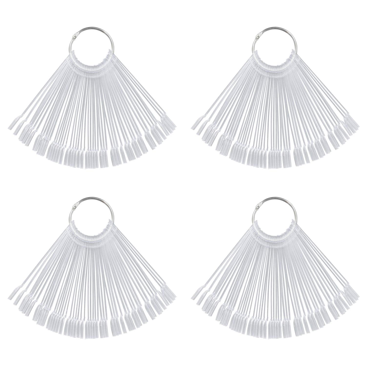 Set of 4 Total 200 Pcs Clear Nail Swatches Sticks,Clear Nails Sample ...