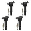 Set of 4 UF652 Engine Ignition Coils & Spark Plugs for Hyundai Kia ...