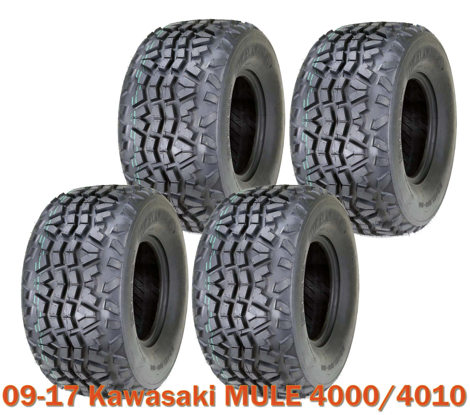 Kawasaki MULE 4000/4010 ATV Tires Set, Size 23x11-10, Front & Rear ...