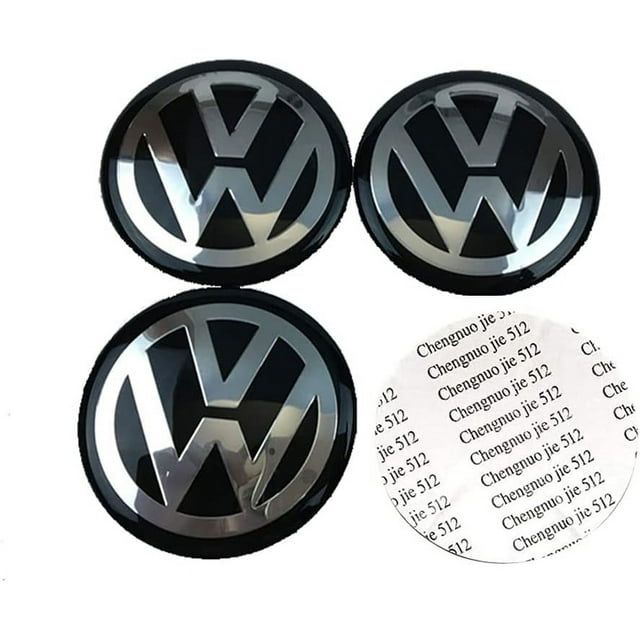 4pc VW 65mm Wheel Center Hub Cap Decals for VW Jetta, Beetle, Passat ...