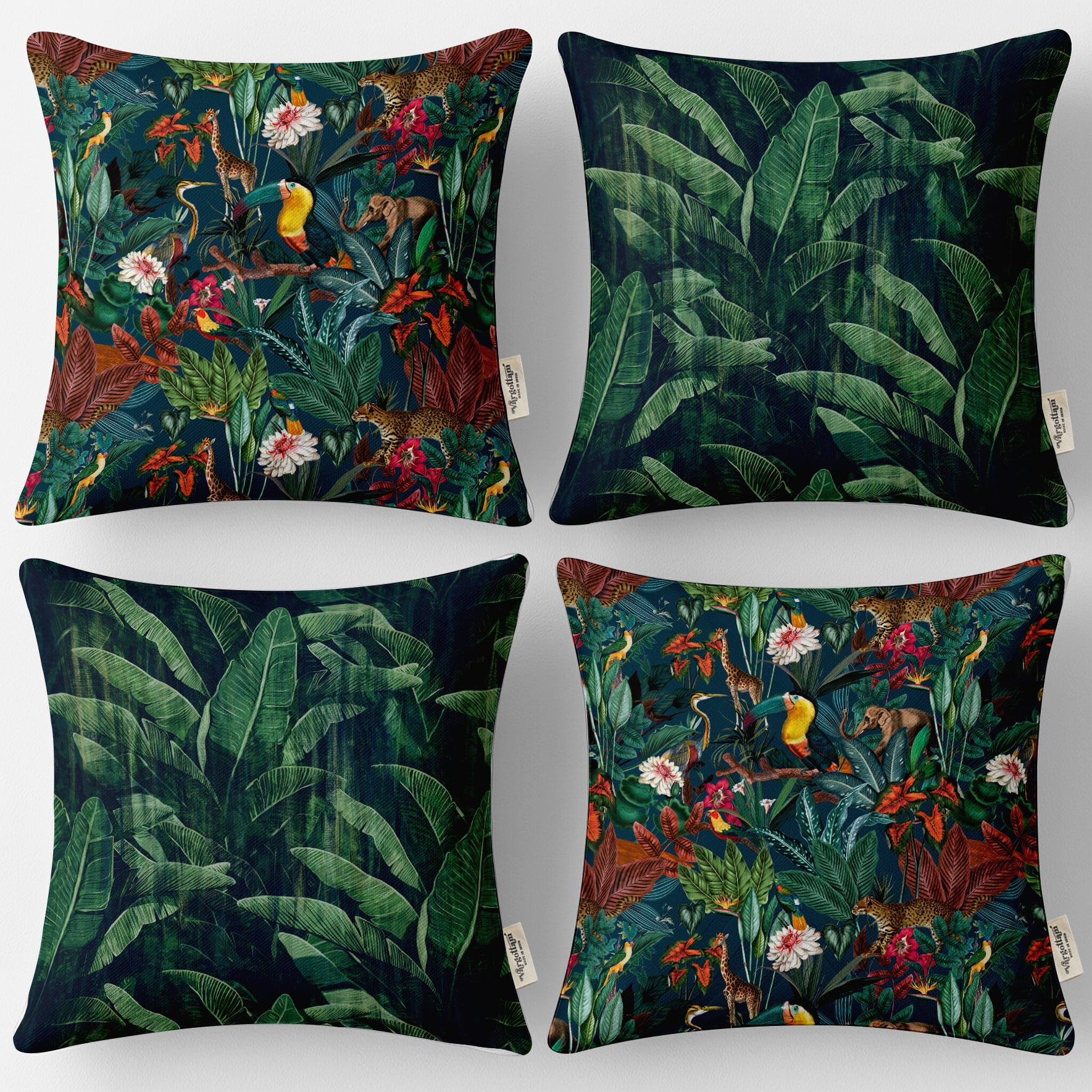 Set of 4 Vargottam 18x18 Inch Pillow Covers - 100% Cotton, Decorative ...