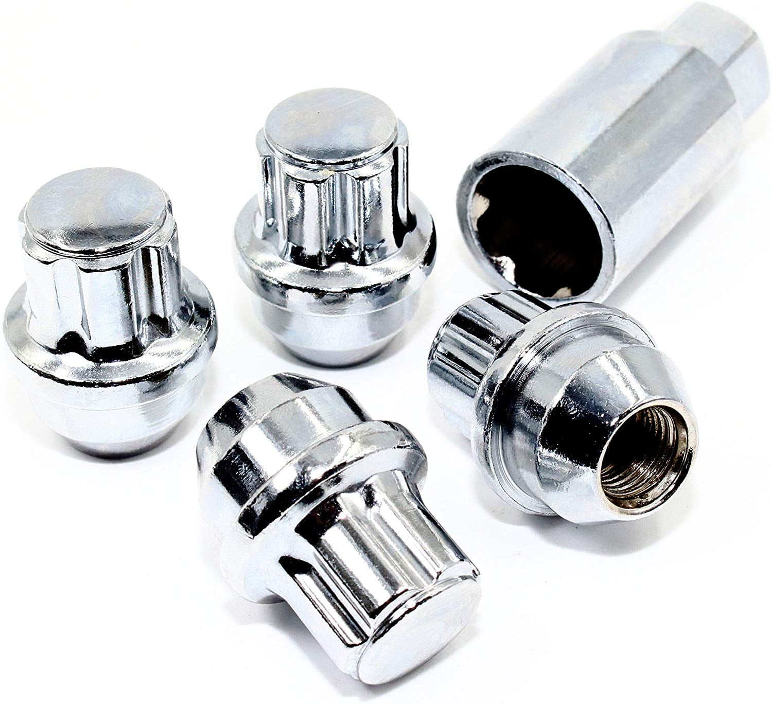 Set of 4 Veritek 14x1.5mm 1.7 Inch 44.5mm Length 22mm Hex Chrome Large ...