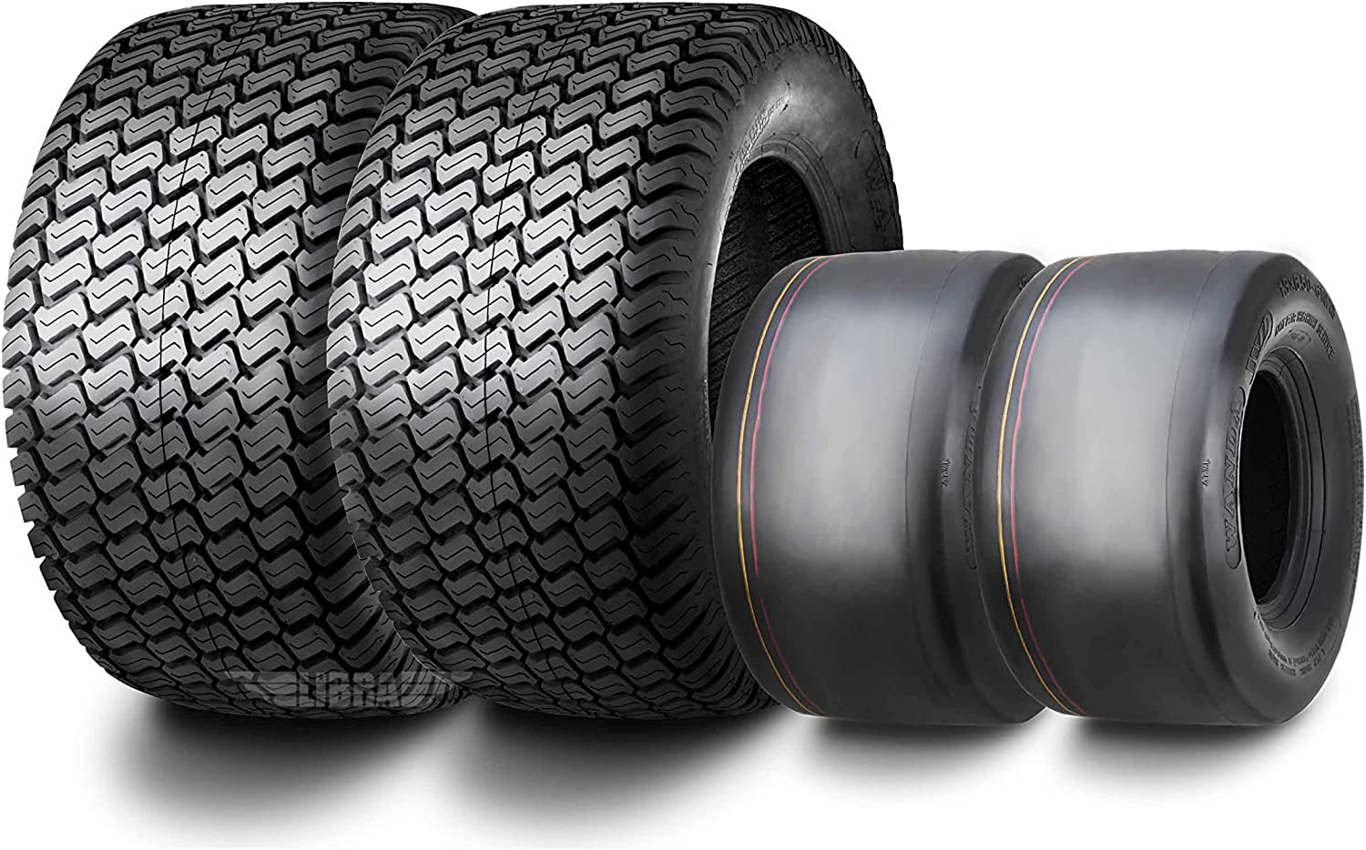 WANDA Set of 4 Zero-Turn Lawn Mower Turf Tires - 11x4-5 Front & 20x8-10 ...