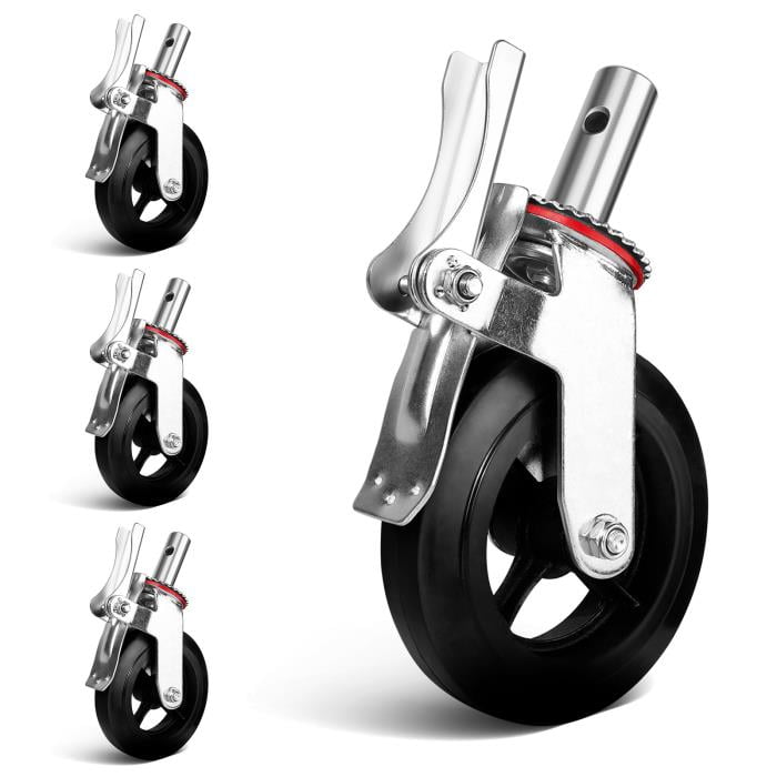 A Set of 4 Wheel 8" Caster with Cast Iron Hub, 4400LBS Total Capacity ...