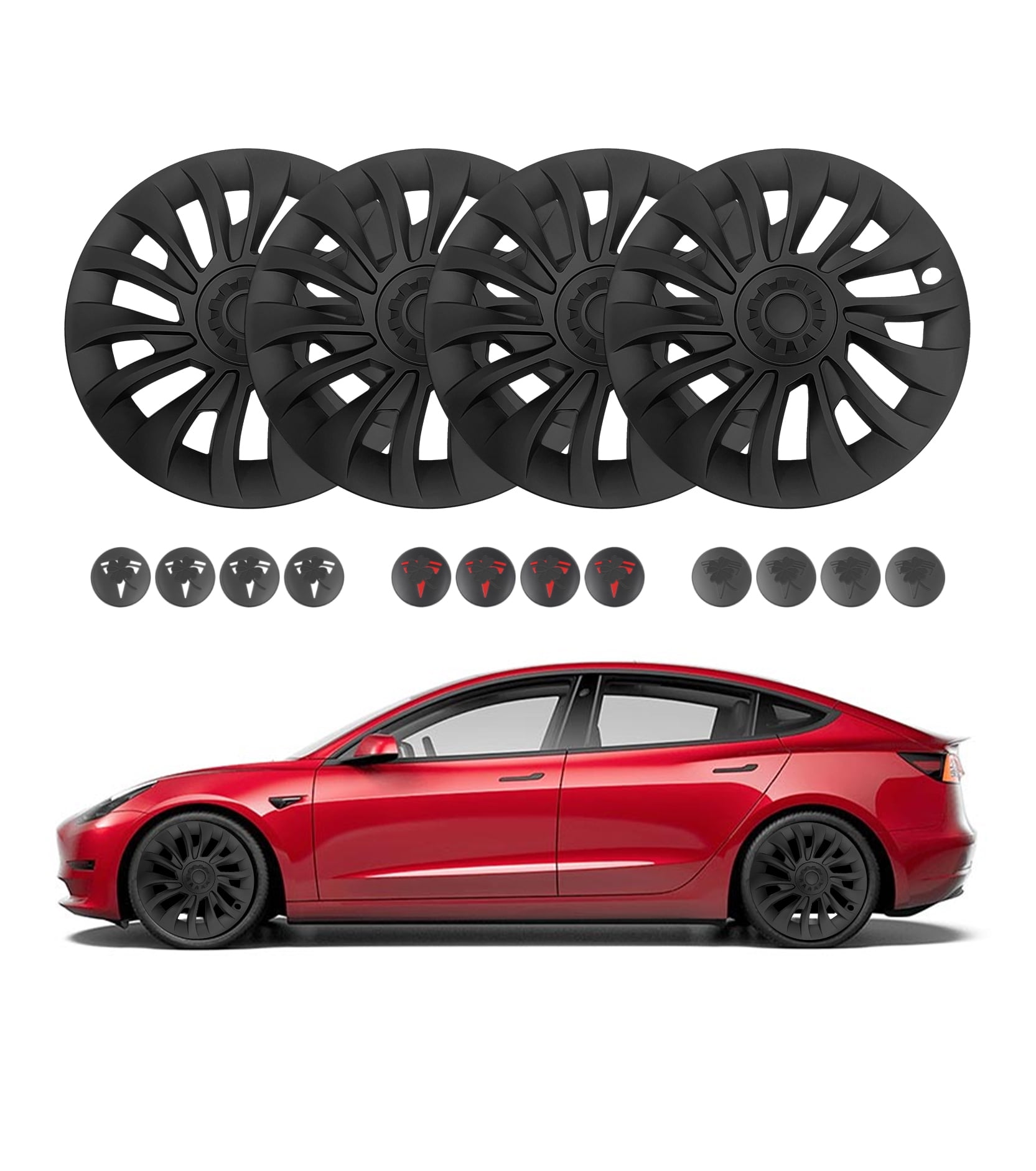 Set 4 Wheel Covers Refresh Edition Hubcaps For 2023-2025 Tesla 3 18 ...
