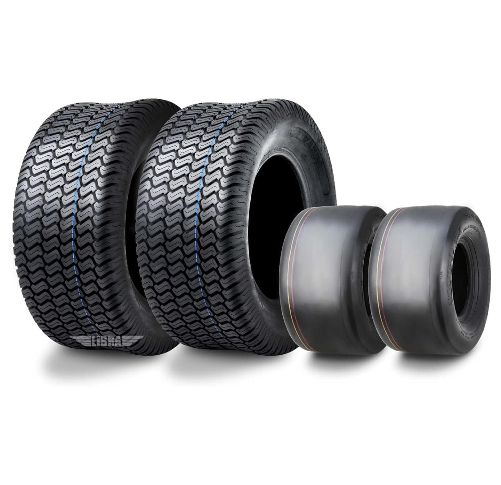 Set 4 Zero-Turn Lawn Mower Turf Tires 13x6.5-6 Front & 24x9.5-12 Rear ...