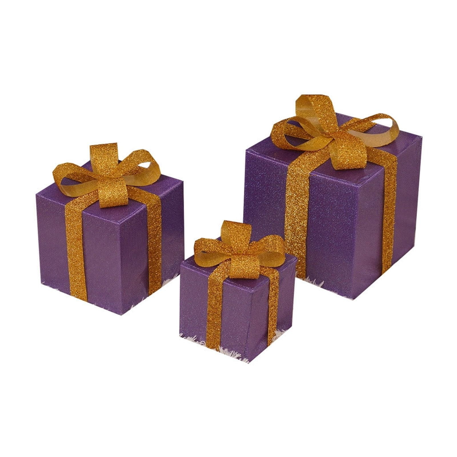 Set of 5 Christmas Lighted Gift Boxes, Outdoor Led Present Box Light ...
