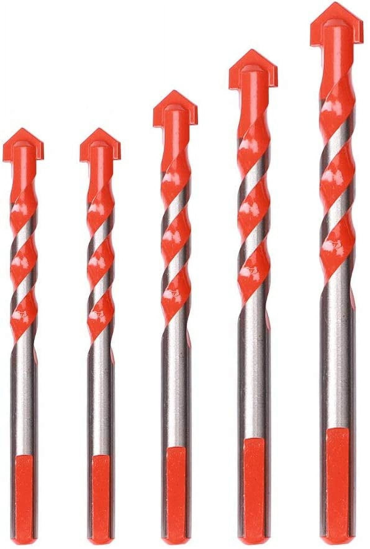 Set of 5 Glass Tile Drill Bits - Multi-Material Drill Bits for Ceramic ...