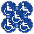 (Set of 5) Handicap / Disabled Wheelchair Access Sign - 4.5" Circle ...