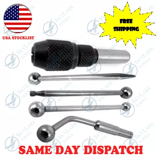 Set 5 Piece Wiggler & Center Finder Edge Centre Finding Work Milling ...