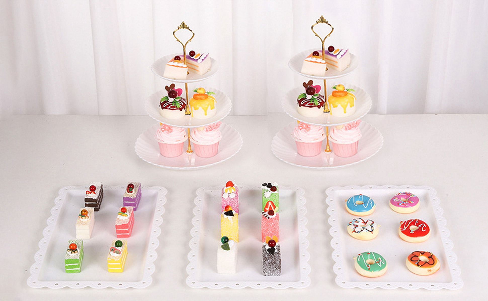 Set of 5 Pieces Cupcake Stands Plastic Dessert Stand Cupcake Holder ...