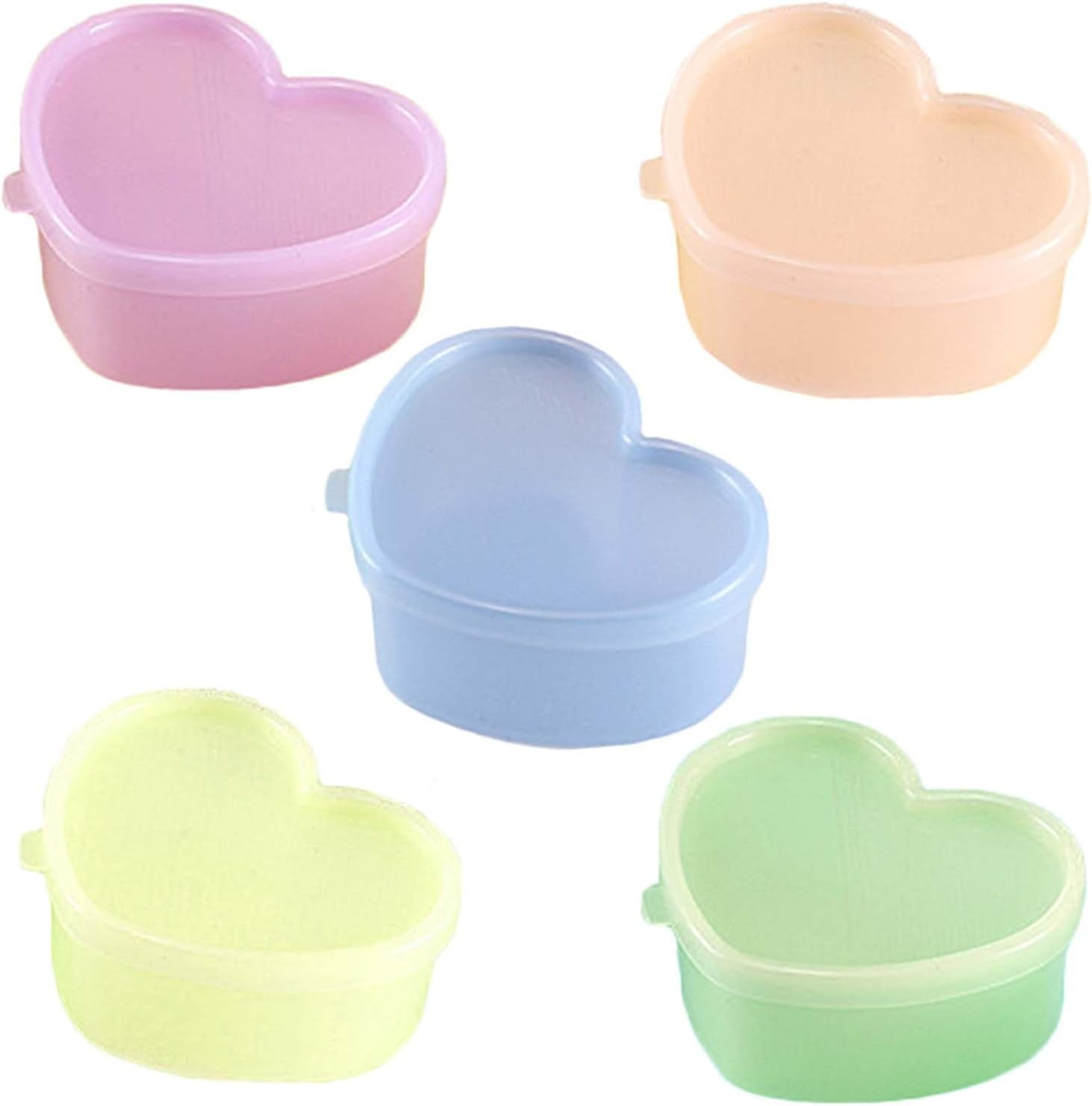 Set of 5 Valentines Container, Plastic Heart Containers for Valentines ...
