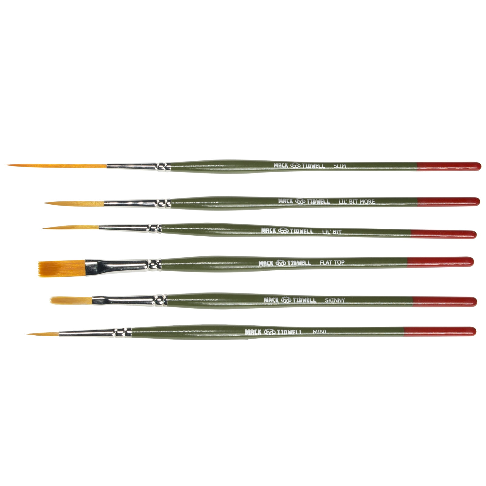 Set (6) Andrew Mack Tidwell Paint Brushes Series M/T Different Mediums ...