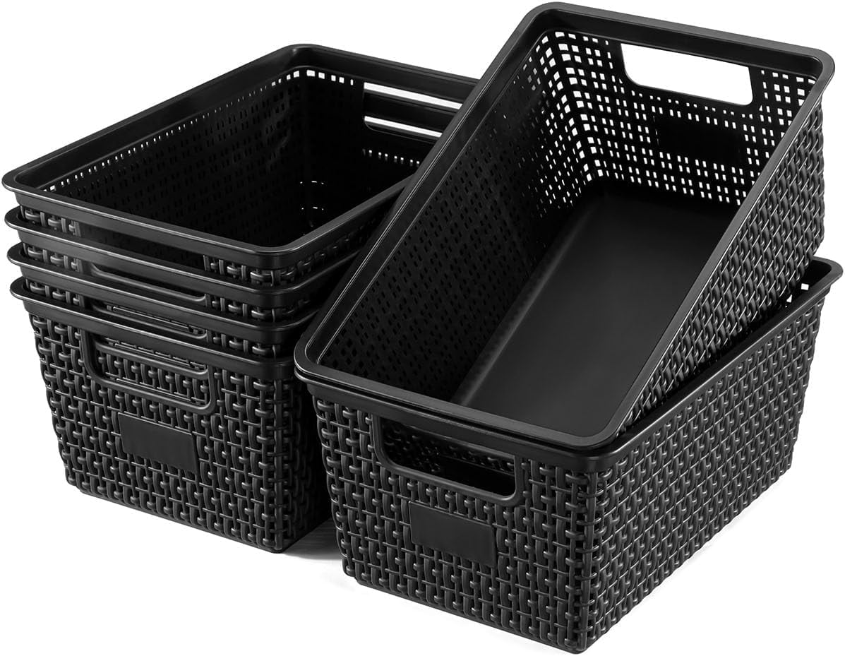 Set of 6 Baskets For Organizing, Plastic Storage Bins and Small Basket ...