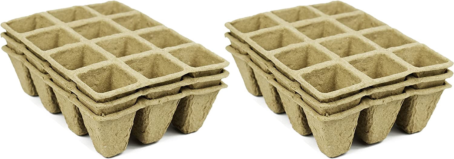 Set of 6 Biodegradable Eco Friendly Peat Trays! 12 Tray! 6.25" x 4.75 ...